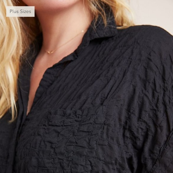 Anthropologie | Tops | Anthro Plus Top Gorgeous Textured Black Nwt ...